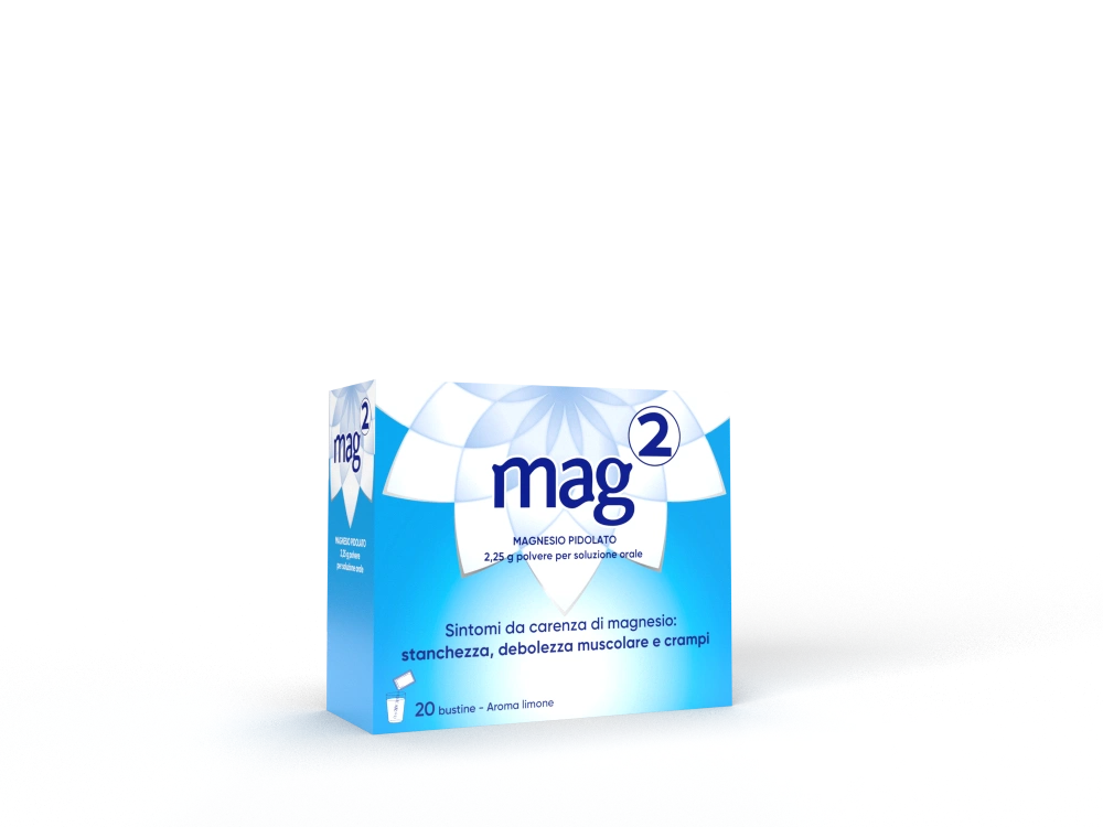 Mag2 bustine a base di magnesio pidolato per stanchezza fisica e crampi